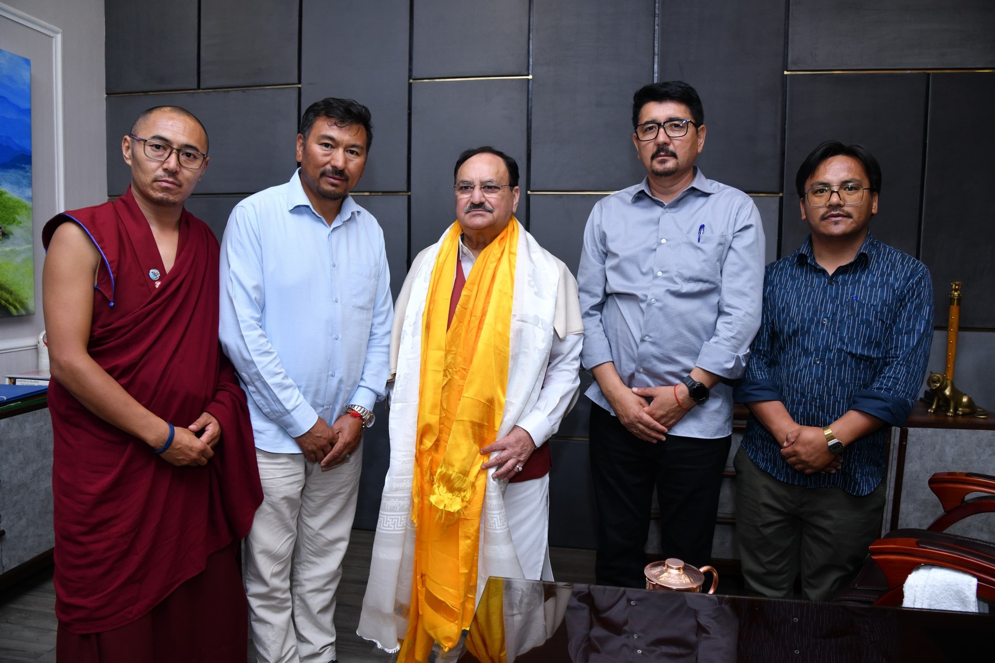 Newly appointed BJP Ladakh president Tashi Gyaltson Khachu meets UT Officials and BJP National ...