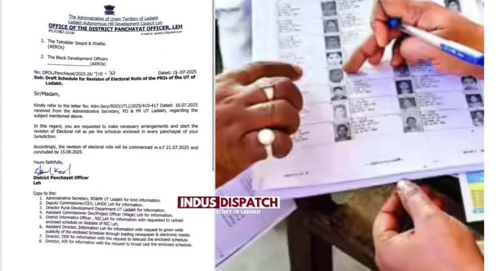 Electoral roll revision for Ladakh Panchayat elections to begin from July 21 – Indus Dispatch