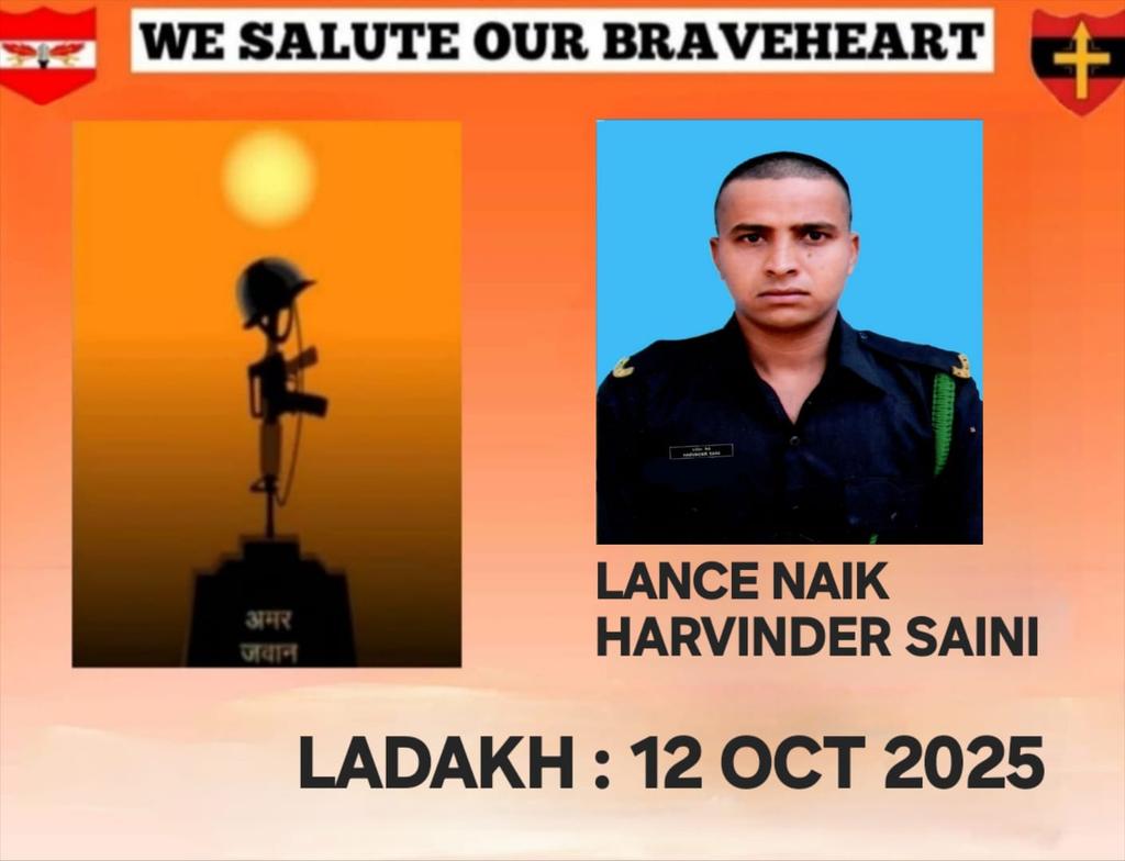 Fire and Fury Commander, All Ranks Salute Lance Naik Harvinder Saini ...