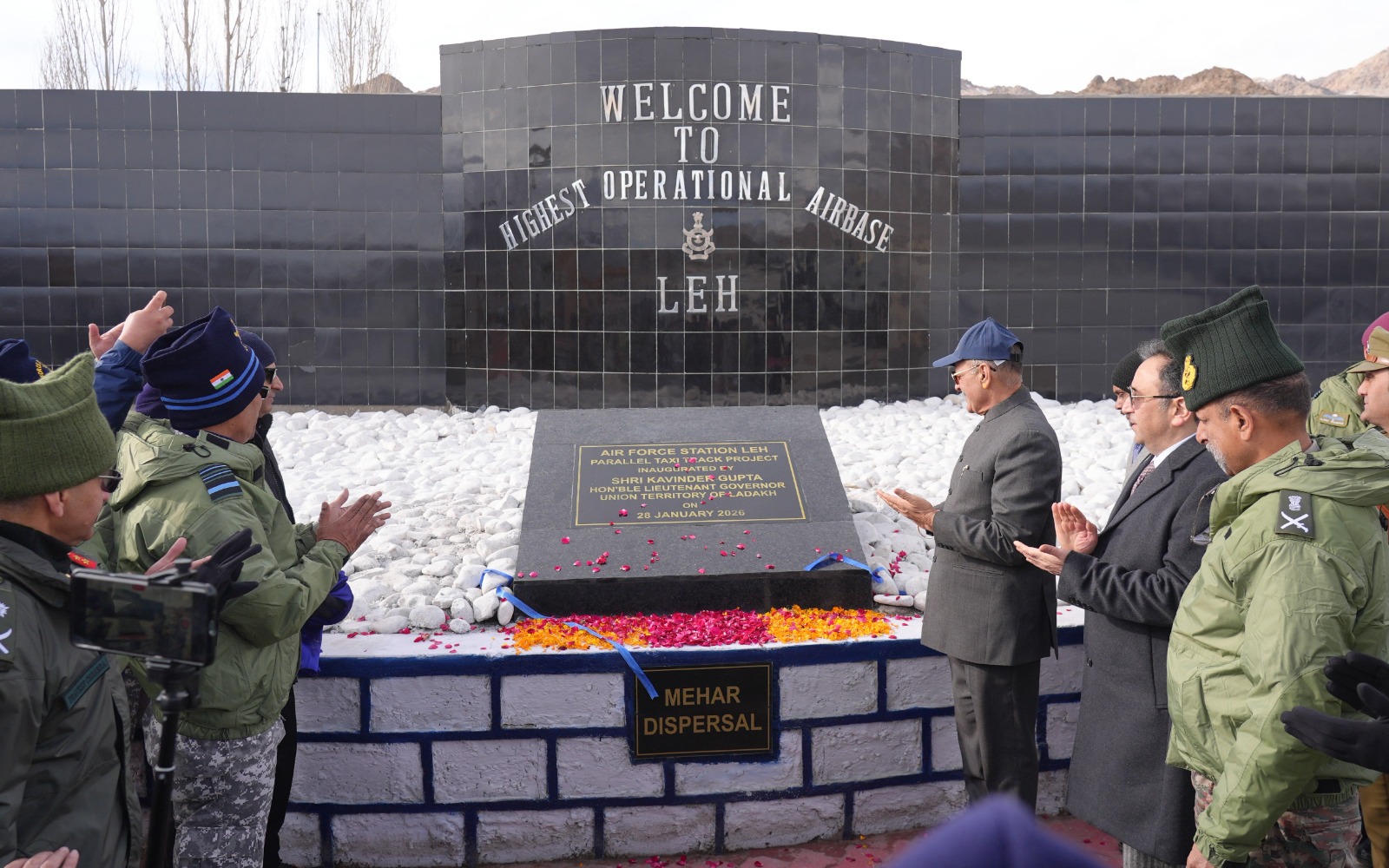 LG Kavinder Inaugurates ₹452-Cr Parallel Taxi Track at Leh Airbase ...